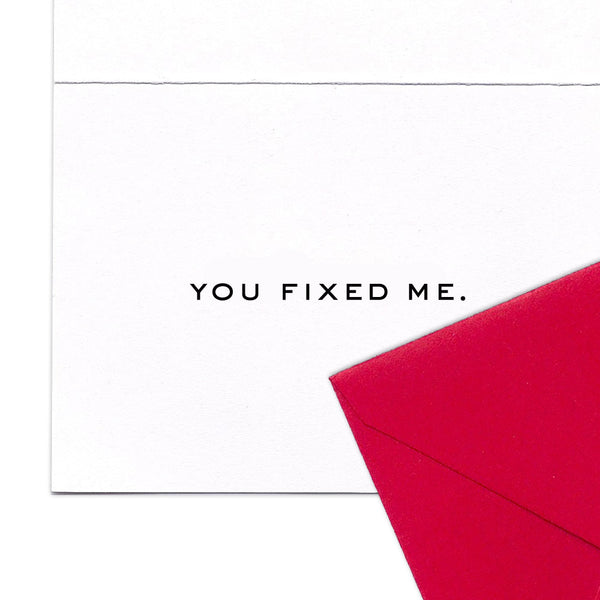 YOU FIXED ME Gift Enclosure – Terrapin Stationers